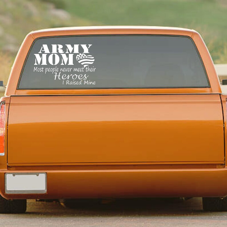 Army Mom Vinyl Decal: Custom Vinyl Decals | Military Mom Car, Truck ...