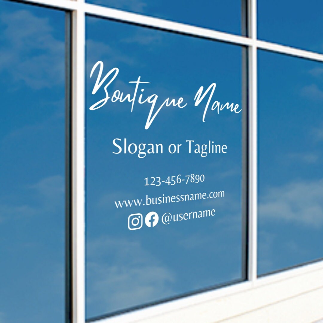 Boutique Window Sign Boutique Shop Sign Business Window Sign Custom ...