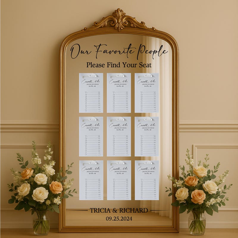 Mirror Seating Chart - Etsy