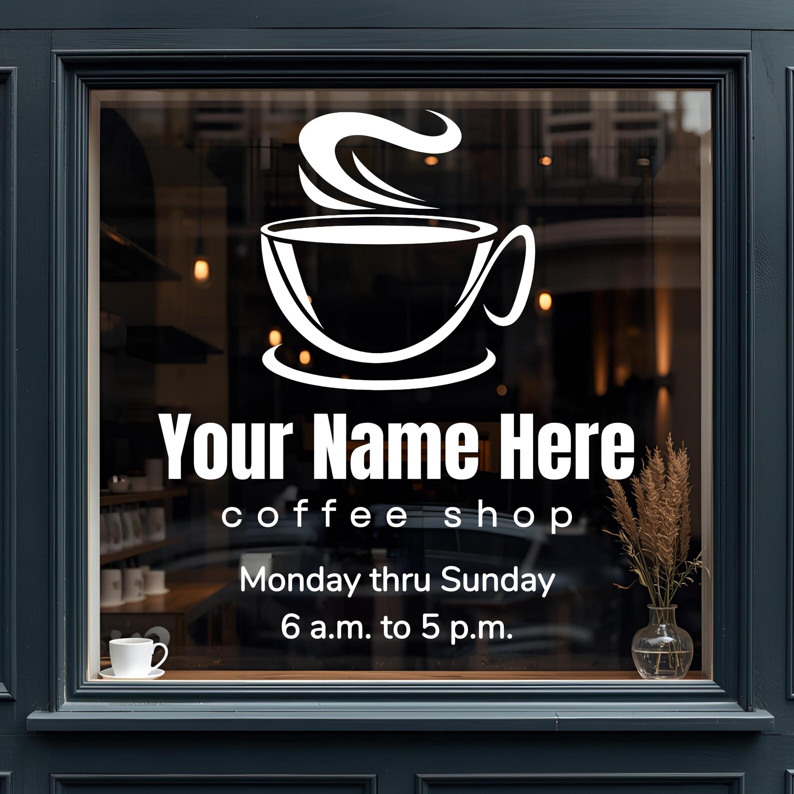 Business Decal: Custom Coffee Shop Logo | Business Window Sign ...