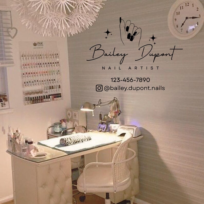 Custom Nail Salon Sign Decal: Personalized Vinyl Window Sticker - Etsy ...