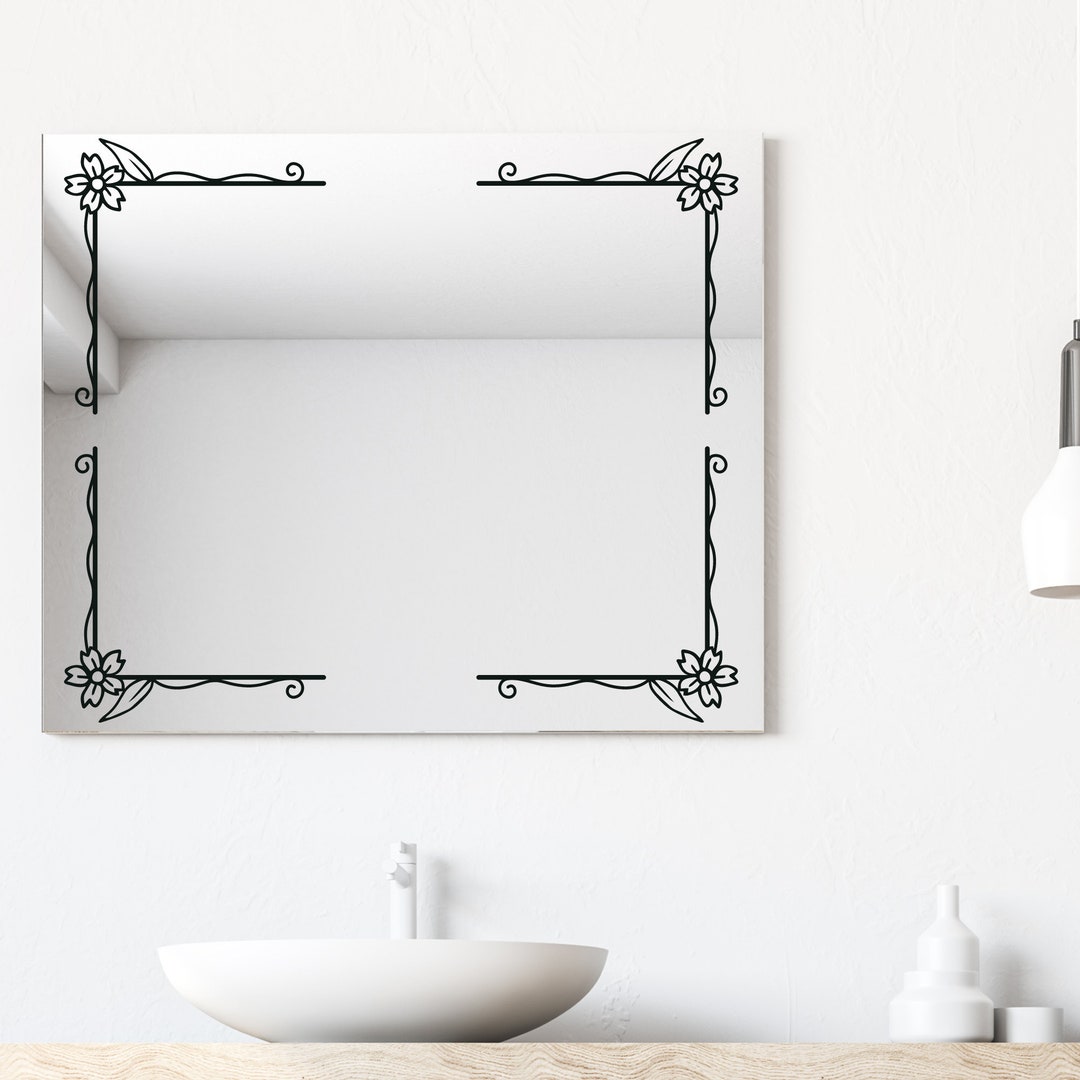 Floral Border for Mirrors or Windows / Vinyl Floral Border / Vinyl ...