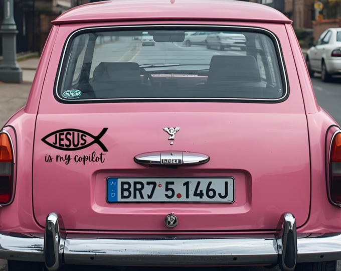 Jesus Fish Decal - Christian Bumper Sticker - Faith Sticker - Great for ...