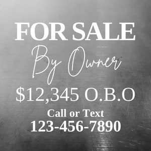 Custom Vinyl for Sale Sign Decal for Your Car or Truck - for Sale Sign ...