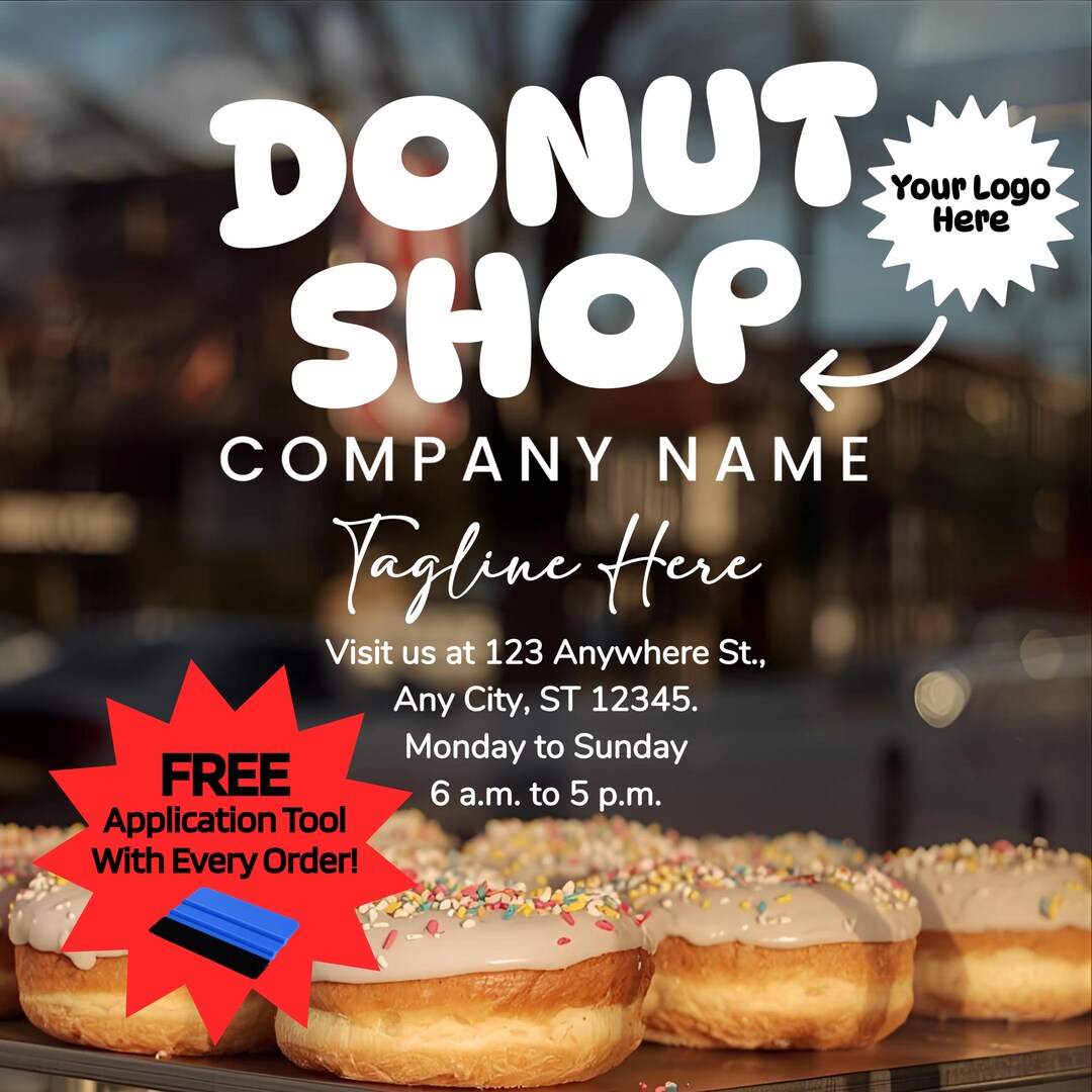 Bakery Shop Window Stickers – Custom Vinyl Sign for Sweet Shop ...