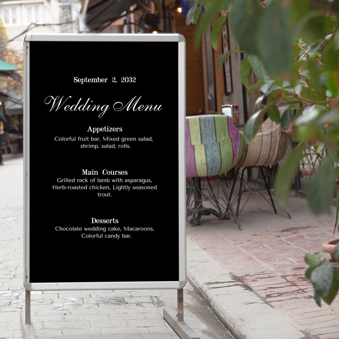 Custom Wedding Menu Vinyl Decal / Personalized Wedding Decal - Etsy