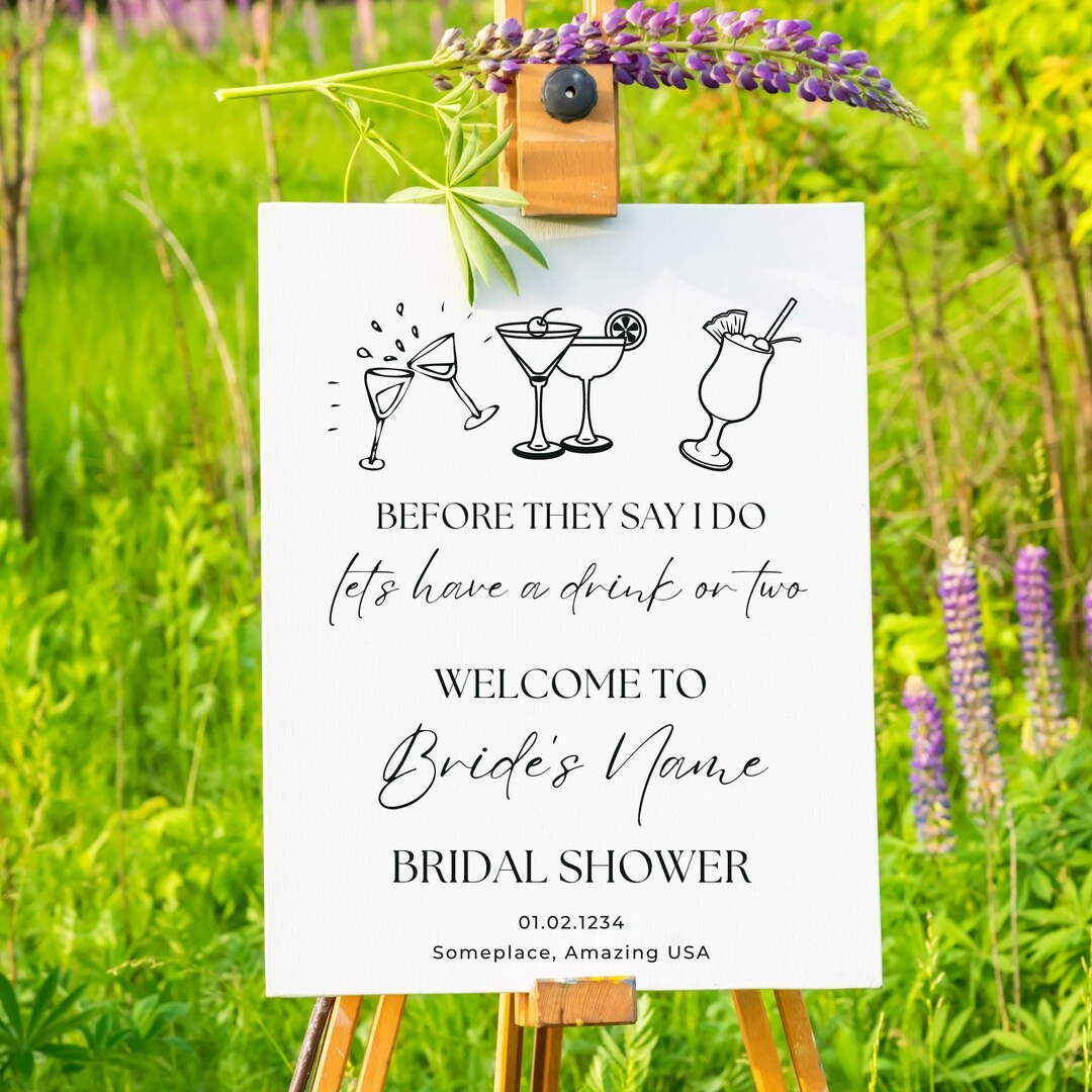 Bridal Shower Sign, Bridal Shower Vinyl Decal, Custom Bridal Shower ...