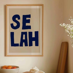 Selah Jesus Art Print Retro Christian Poster Trendy Modern Bible Sketch ...