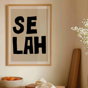 Selah Jesus Art Print Retro Christian Poster Trendy Modern Bible Sketch ...