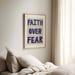 Faith Over Fear Blue Jesus Art Print Retro Christian Poster Trendy ...