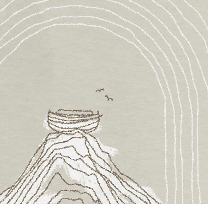 Noah's Ark Wall Art Printable Modern Children Print Nursery Room Home ...