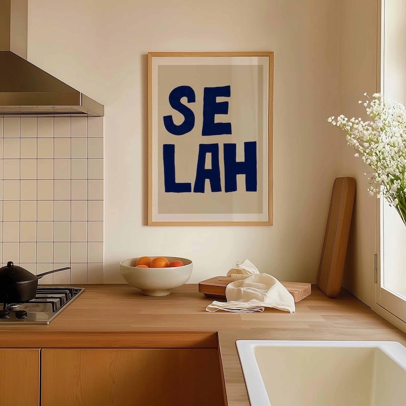 Selah Jesus Art Print Retro Christian Poster Trendy Modern Bible Sketch ...