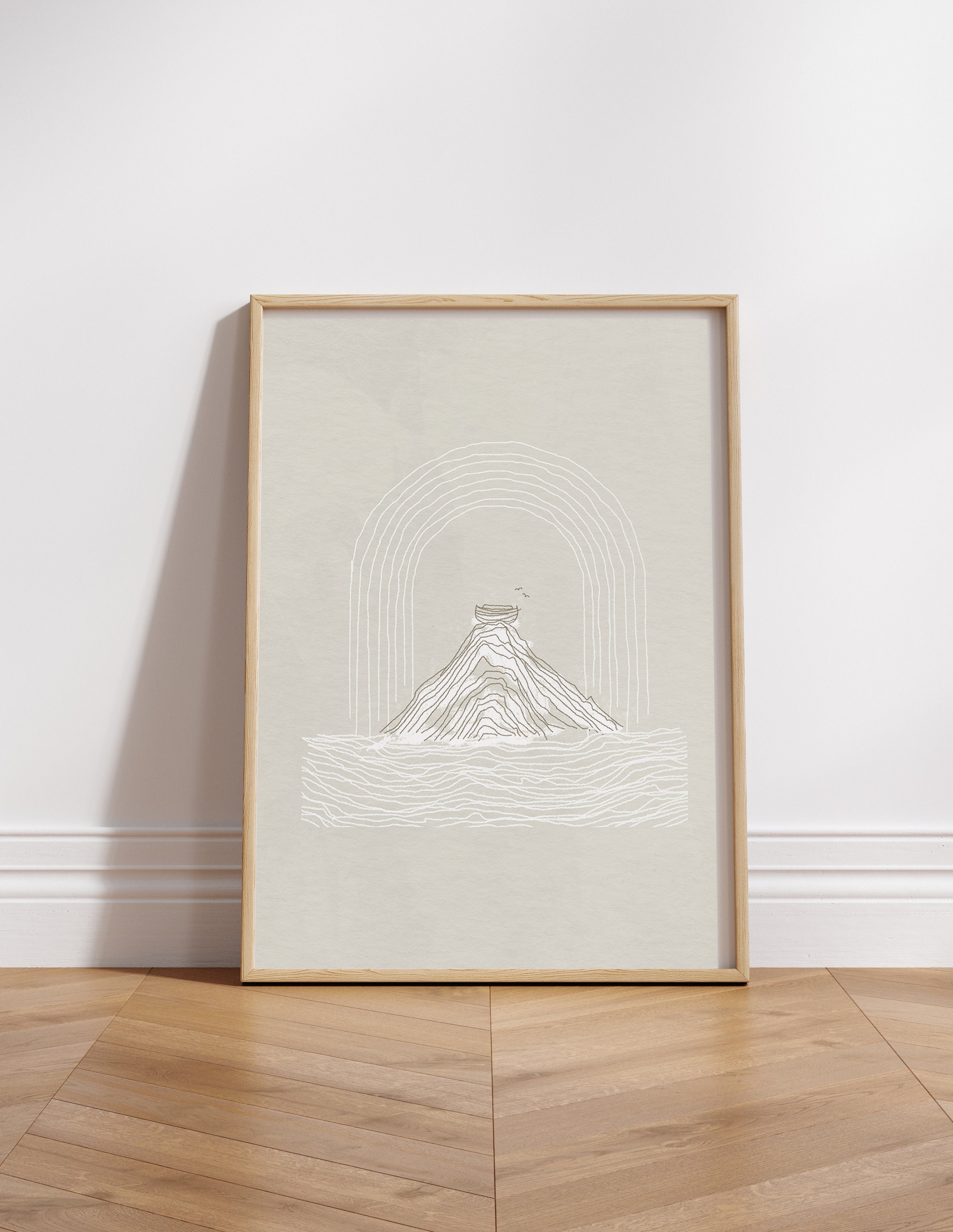 Noah's Ark Wall Art Printable Modern Children Print Nursery Room Home ...