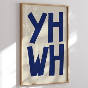 Yahweh YHWH Jesus Art Print Retro Christian Poster Trendy Modern Bible ...