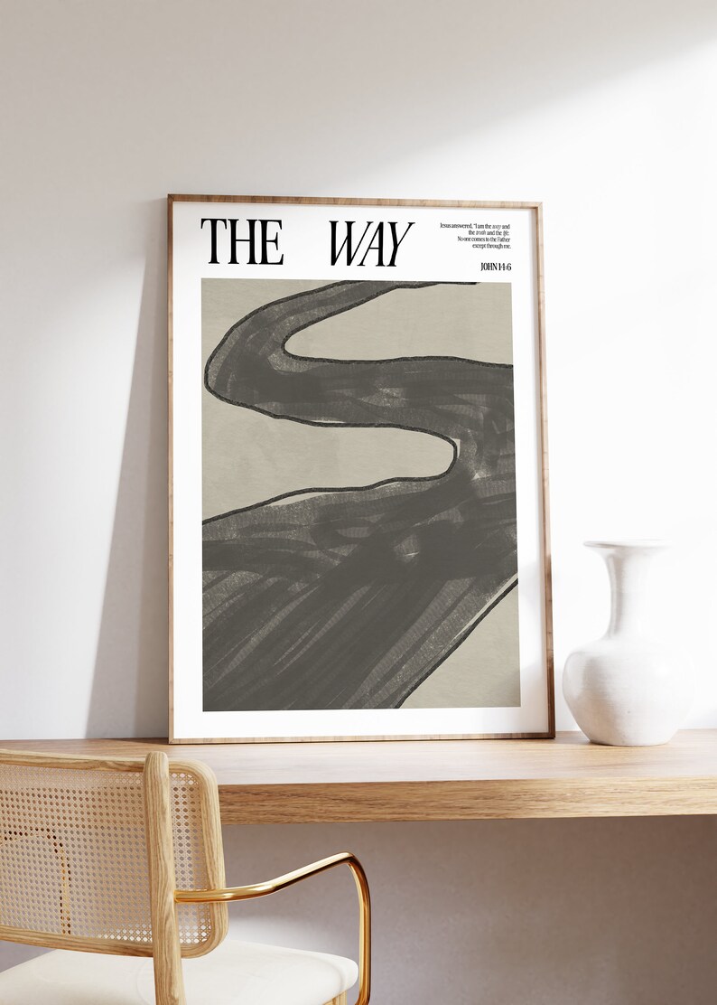 The Way Modern Christian Art Neutral Wall Prints, Bible Scripture ...