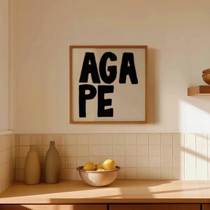 Agape Black Jesus Art Print Retro Christian God Poster Trendy Modern ...