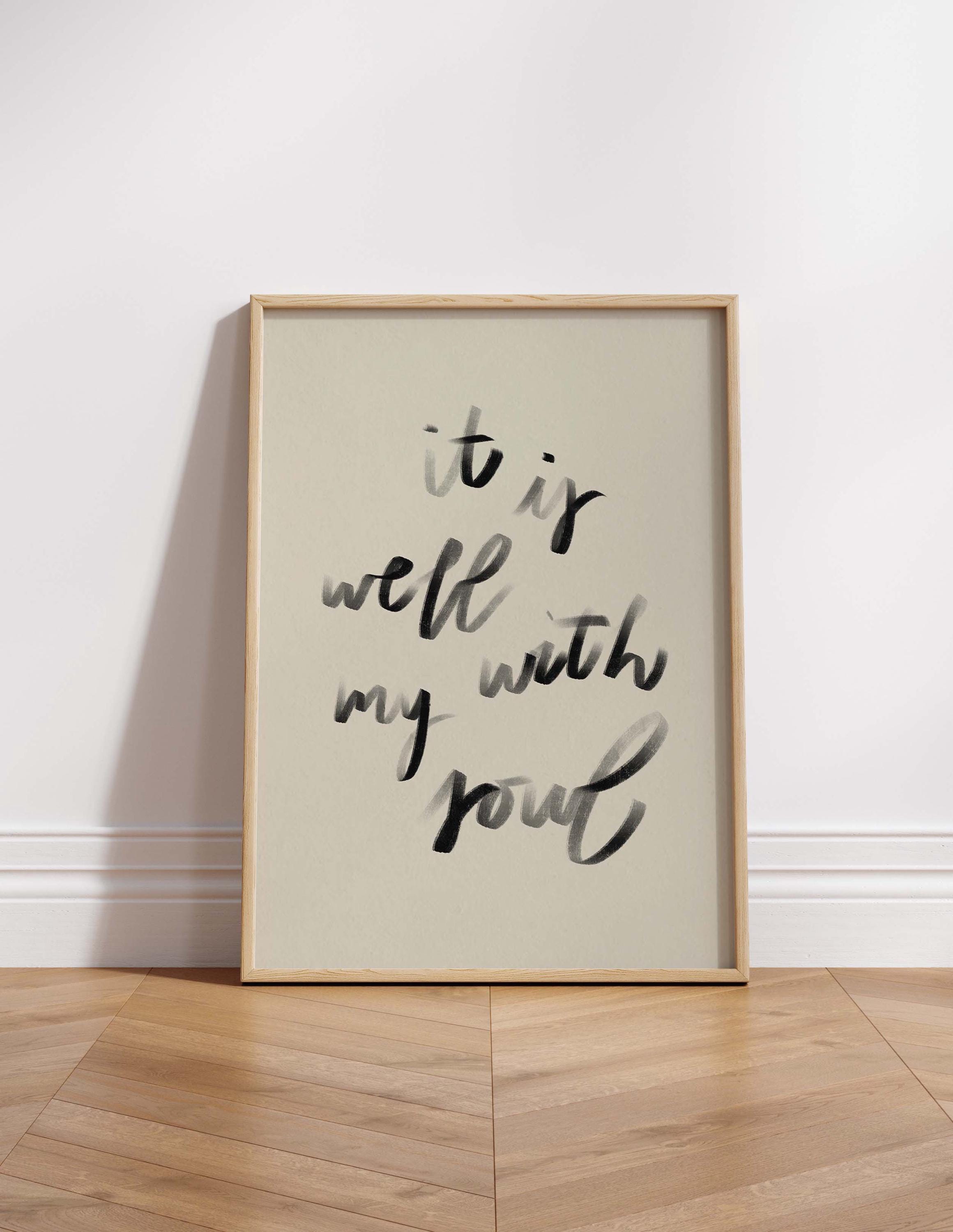Modern Christian Calligraphy It is Well With My Soul Elegant Lettering ...