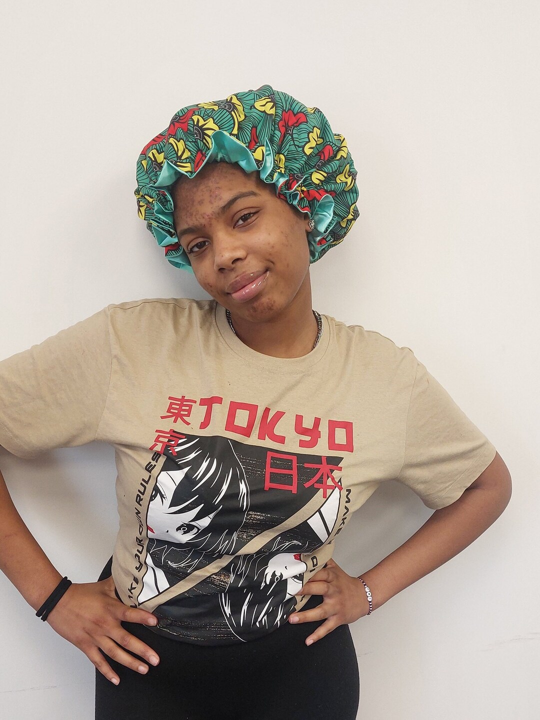 African Bonnet, Thankful Hair Bonnet, African Hair Bonnet, Ankara ...