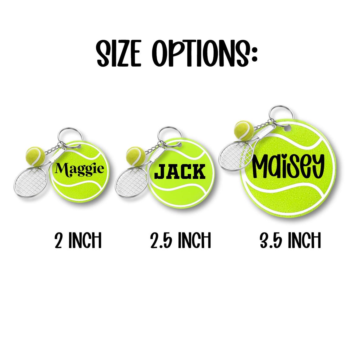 Personalized Tennis Keychain With Racket & Ball Accessory, Tennis ...