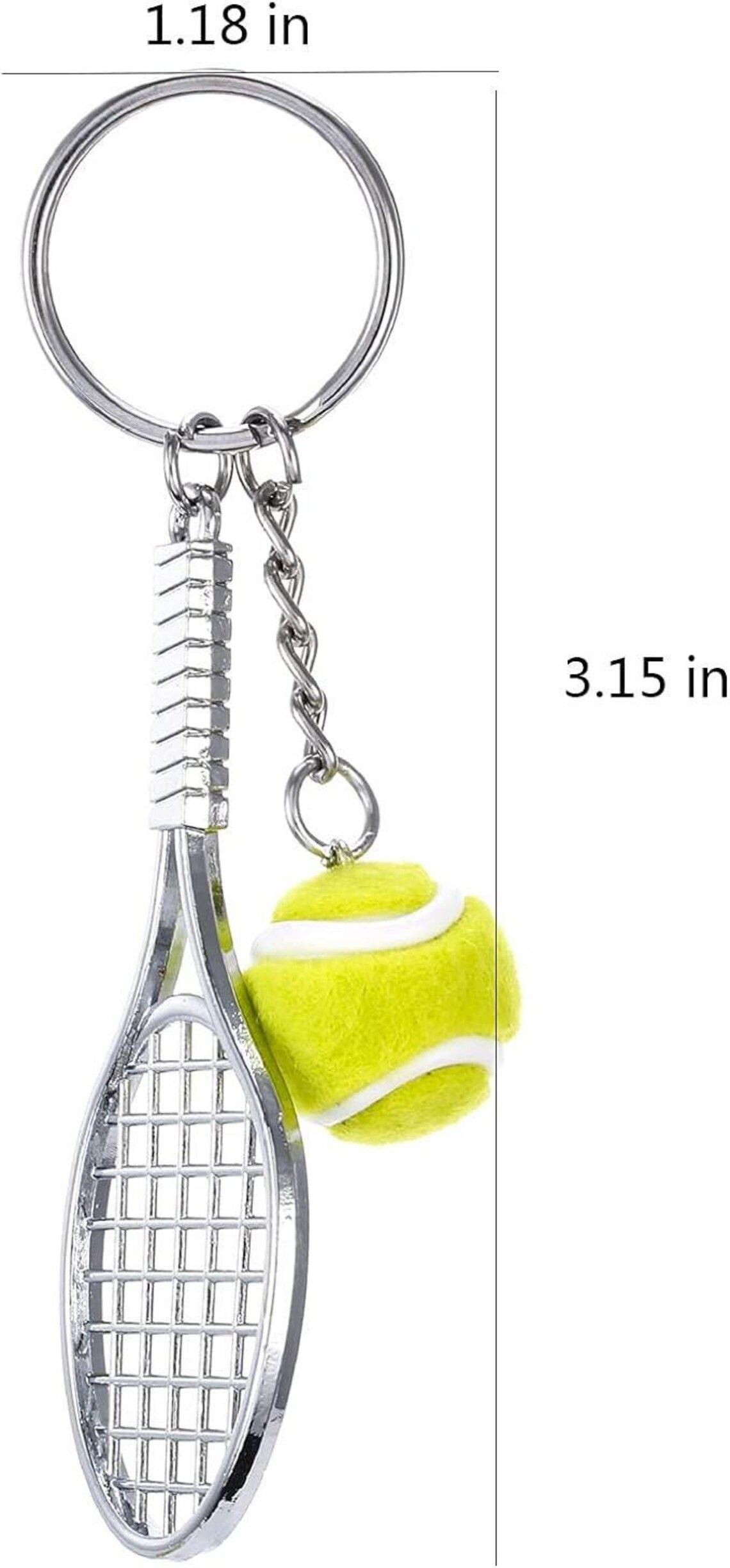 Personalized Tennis Keychain With Racket & Ball Accessory, Tennis ...