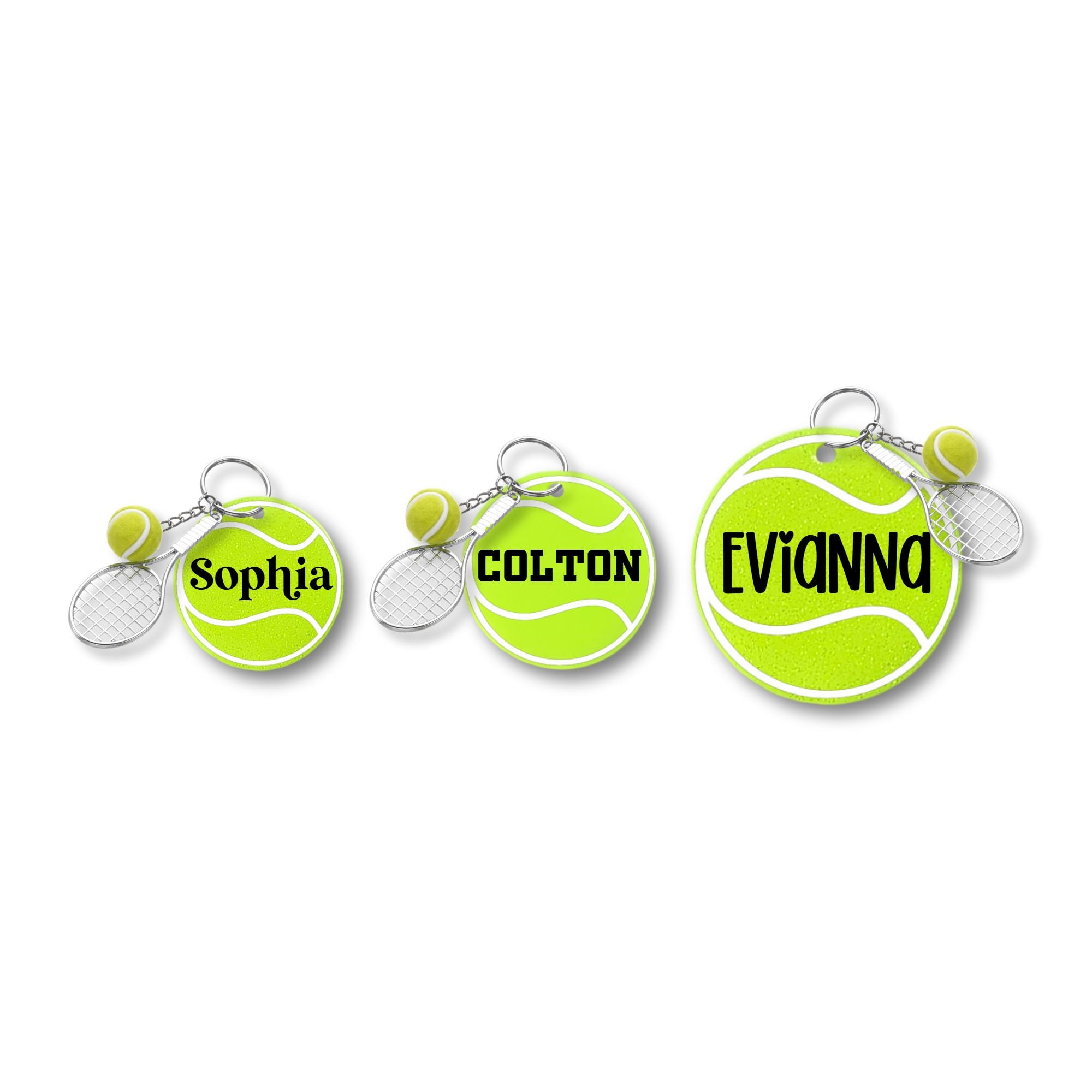 Personalized Tennis Keychain With Racket & Ball Accessory, Tennis ...