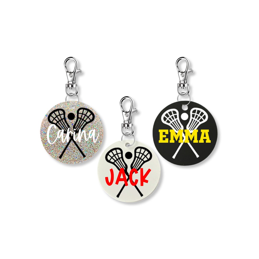 Personalized Lacrosse Keychain 2 Inch Custom Lacrosse Accessory Gift ...
