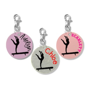 Personalized Gymnastics Keychain - 2 Inch, Custom Gymnastics Bag Tag ...