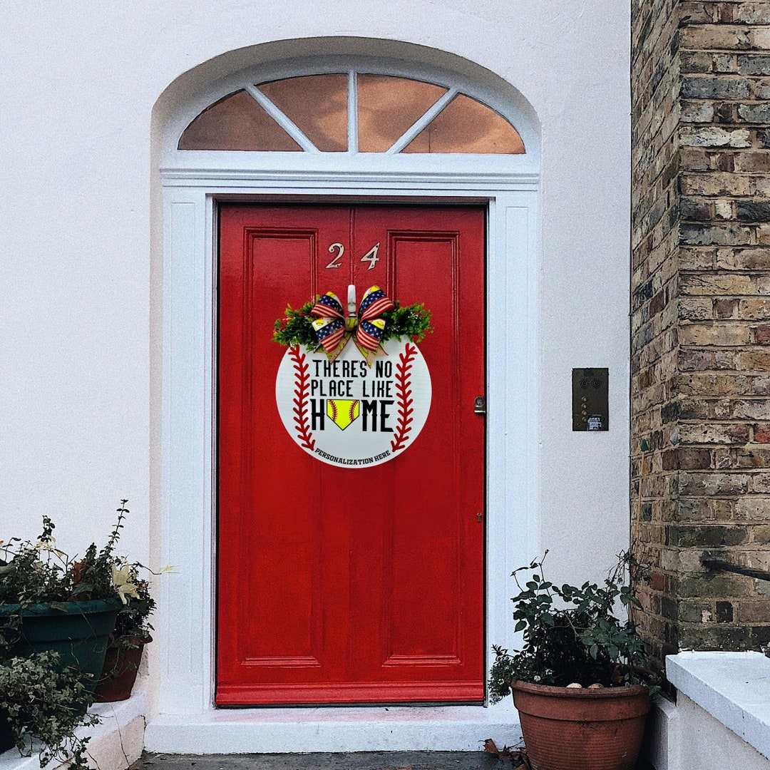 Personalized Softball Door Hanger 18 Inch Softball Sign for Front Door ...