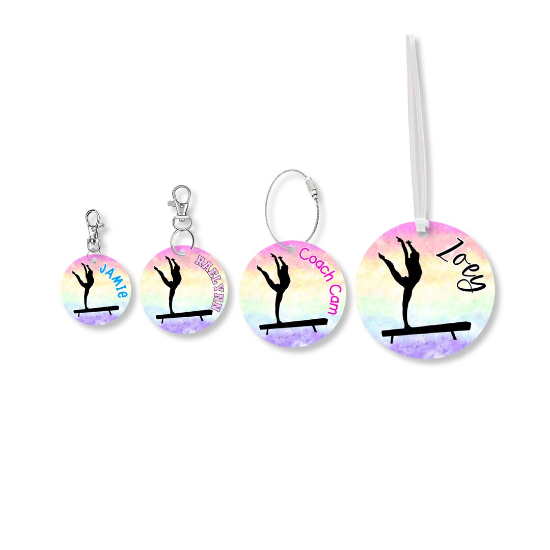 Personalized Gymnastics Keychain or Bag Tag, Gymnastics Team Gift ...