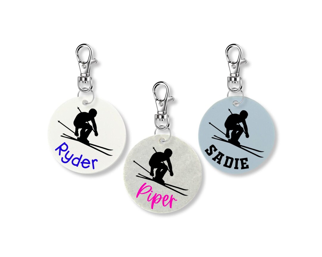 Personalized Ski Keychain - 2 Inch - Etsy