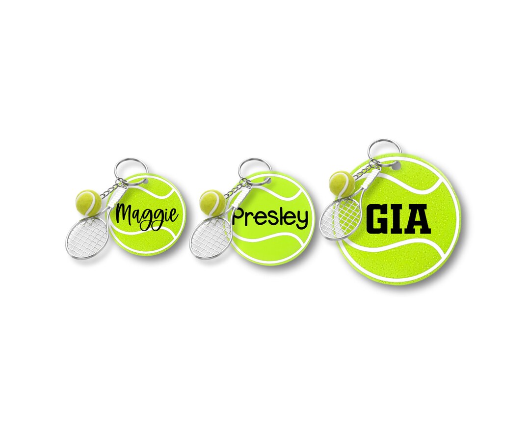 Custom Tennis Keychain With Racket & Ball Accessory Tennis Player Gift ...