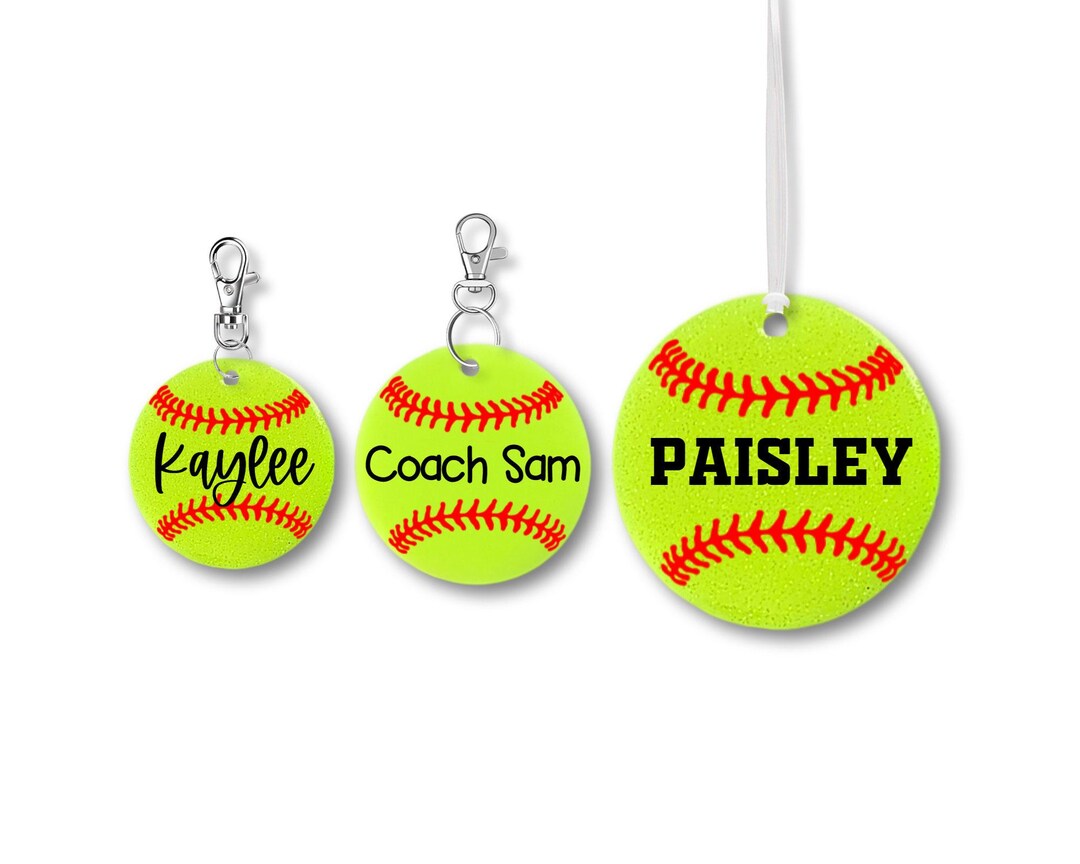 Personalized Softball Bag Tag – Custom Sports Name Charm for Girls ...
