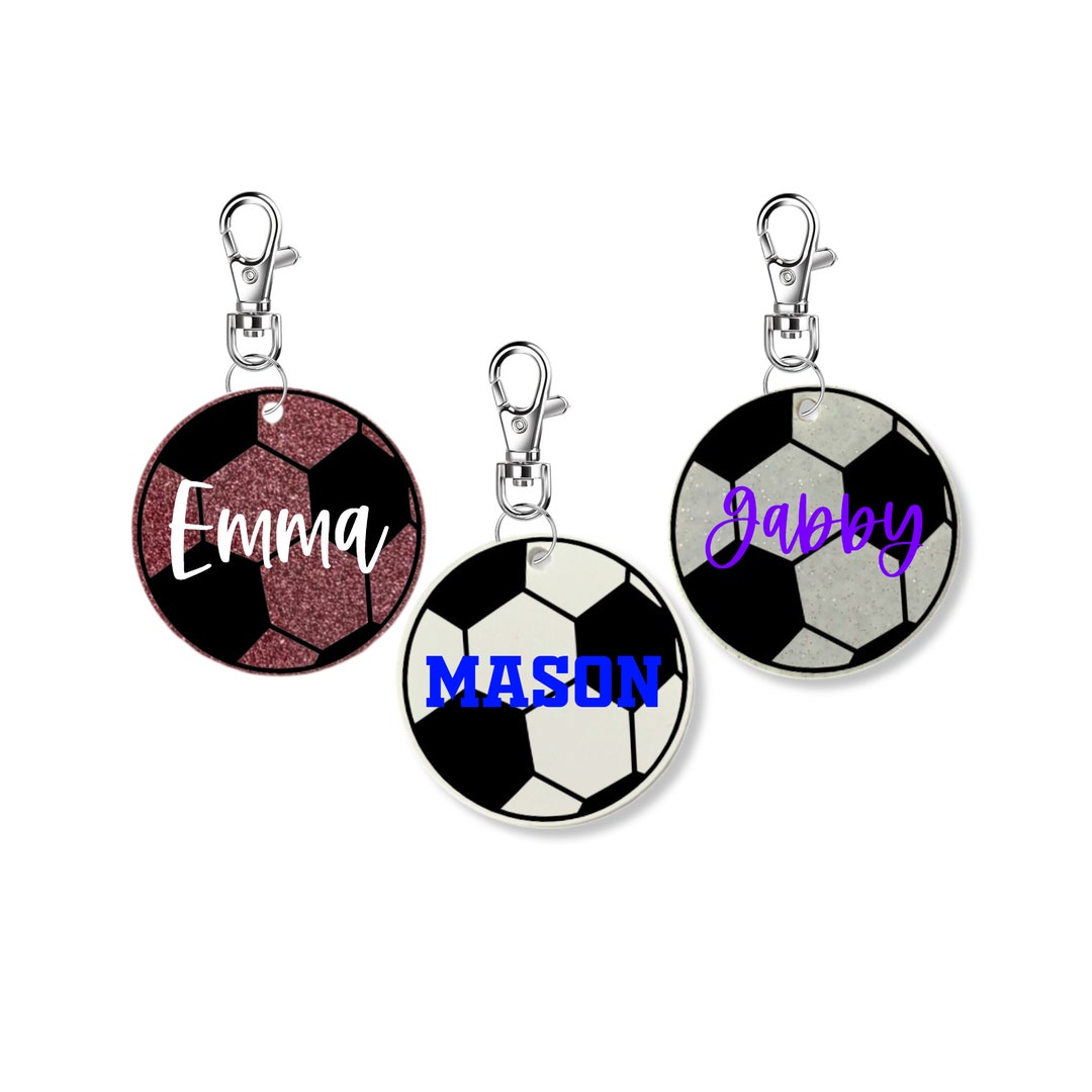 2 Custom Soccer Keychain Soccer Accessory Soccer Player Gift Soccer ...