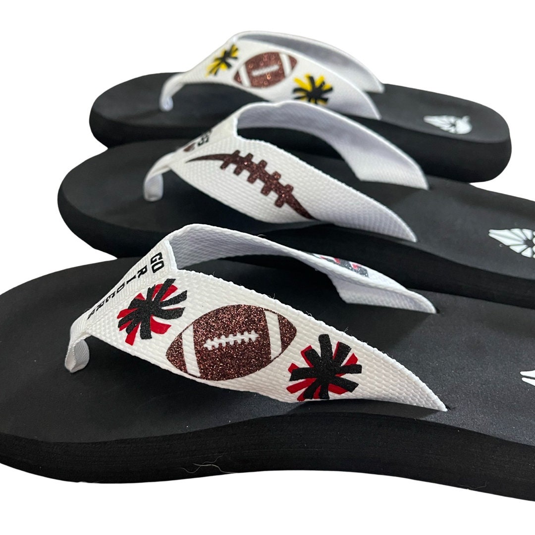 Personalized Cheer Flip Flops | Cheerleader Sandals | Cheerleader Shoes ...
