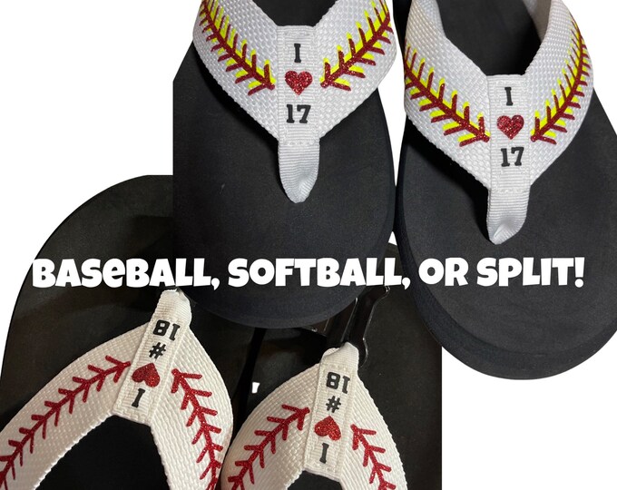 Softball Flip Flops Made From Real Softballsgreat Softball - Etsy