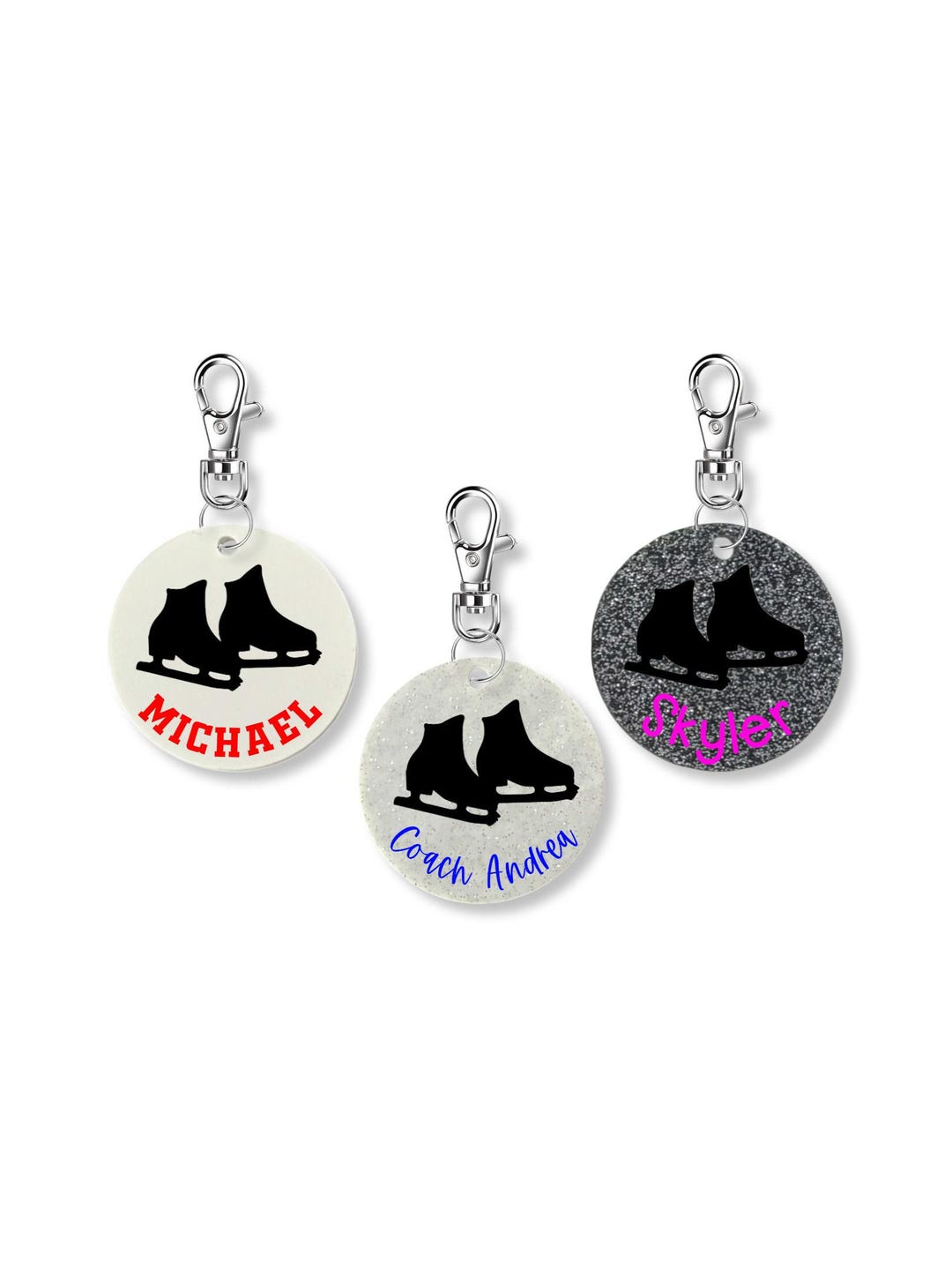 Personalized Figure Skating Keychain - 2 Inch, Custom Ice Skate Bag Tag ...