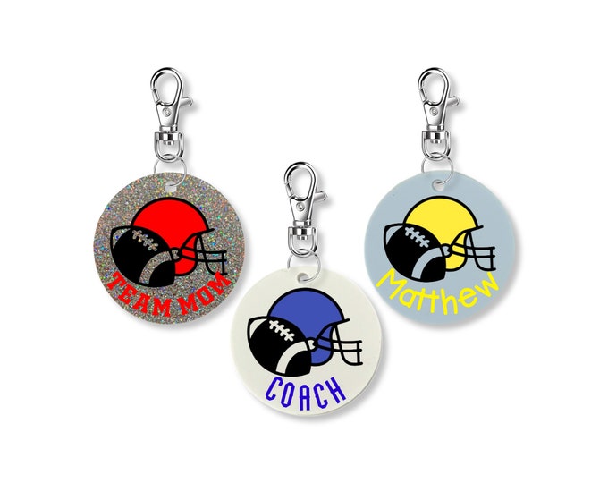 Football Keychain, Football Team, Football Team Bag Tag, Football Bag ...