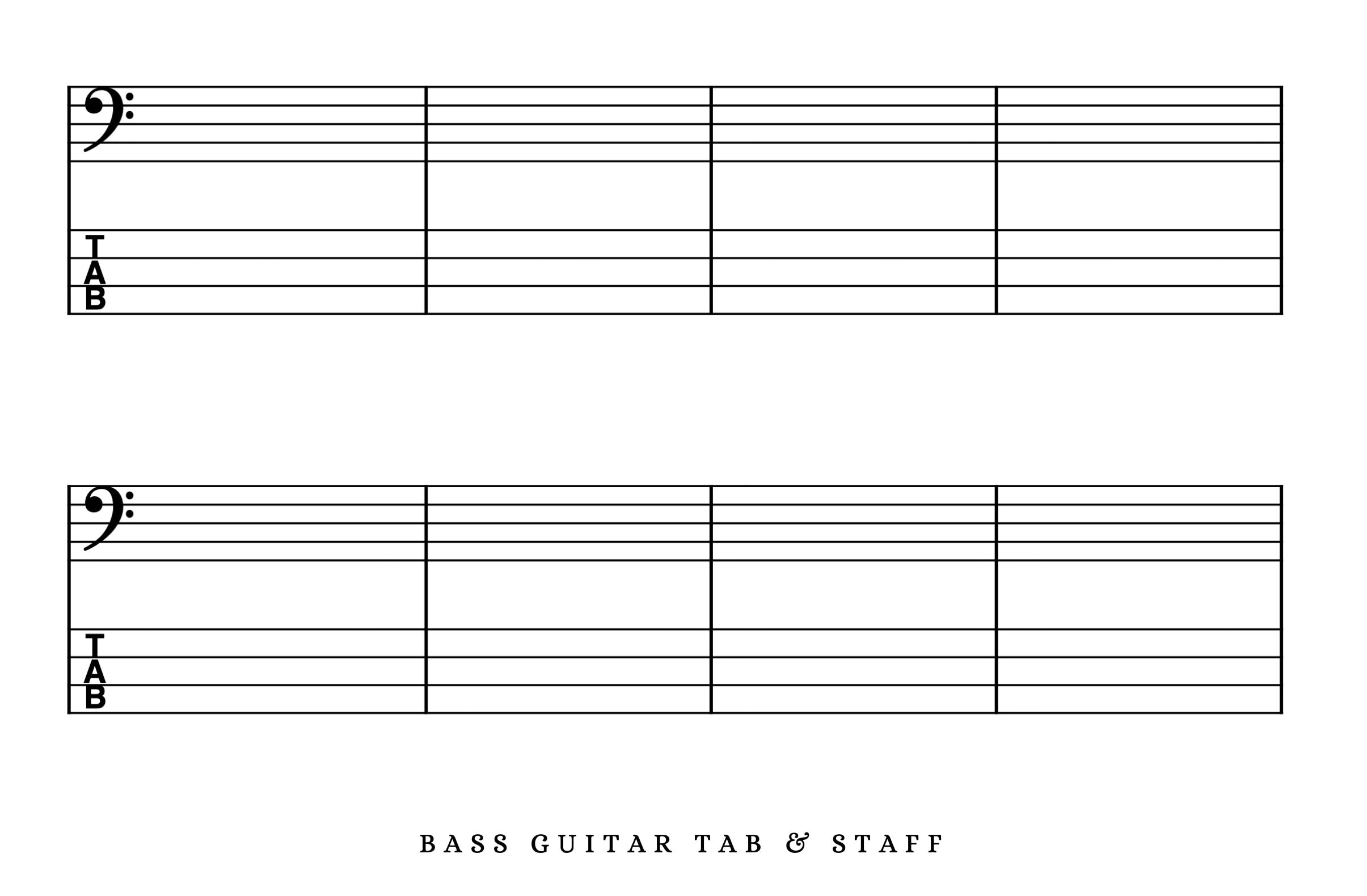 Bass, Guitar, Ukulele, Piano Blank Staff & Tab Printouts - Etsy