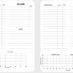 Setlist Builder - Gig Setlist Template for Artists and Bands - Etsy