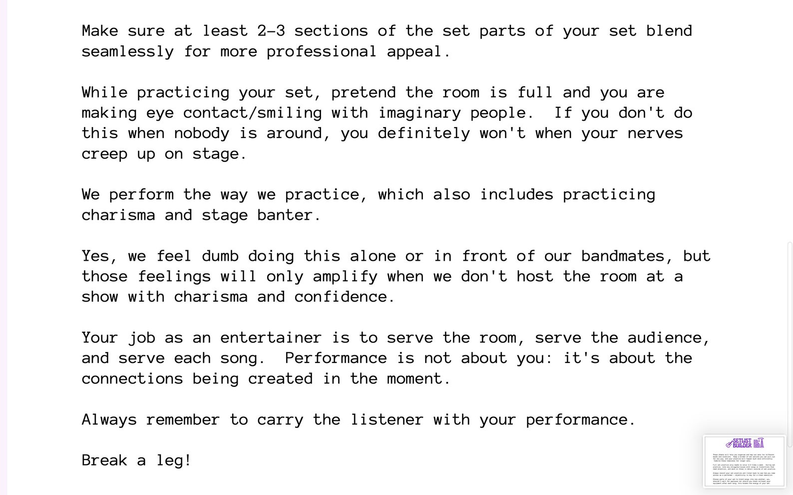 Setlist Builder - Gig Setlist Template for Artists and Bands - Etsy