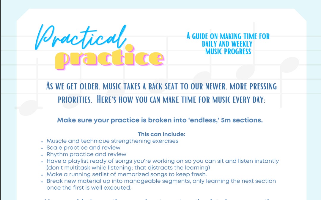 Teen & Adult Music Practice Journal for Weekly and Daily Progress - Etsy