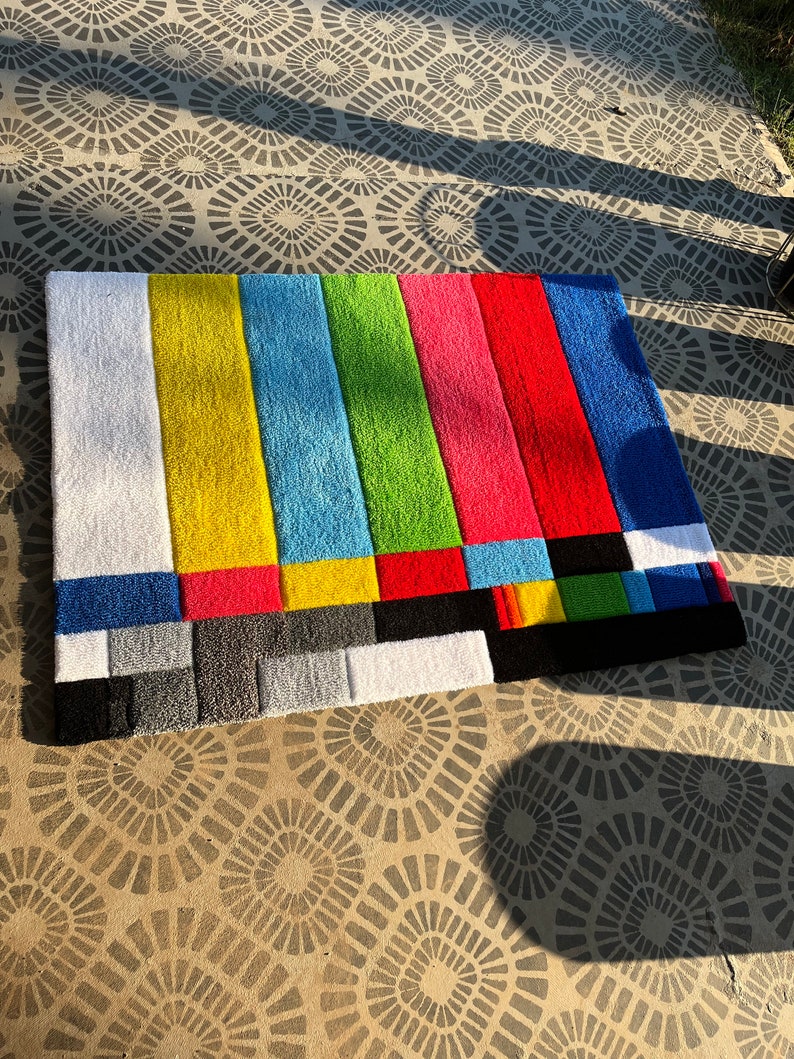 No Signal Lost Tv Tufted Rug Old School Television Custom Rug, Retro ...