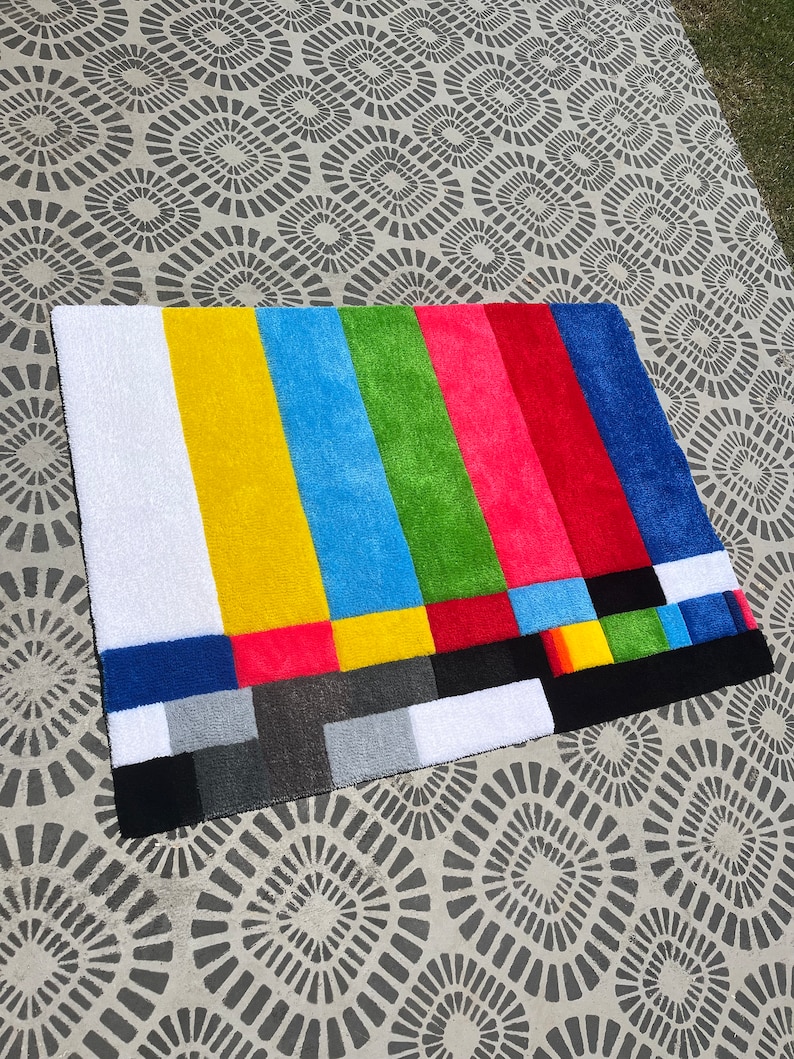 No Signal Lost Tv Tufted Rug Old School Television Custom Rug, Retro ...