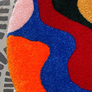 Groovy Psychedelic Round Tufted Rug Handmade Funky 70s Style - Etsy
