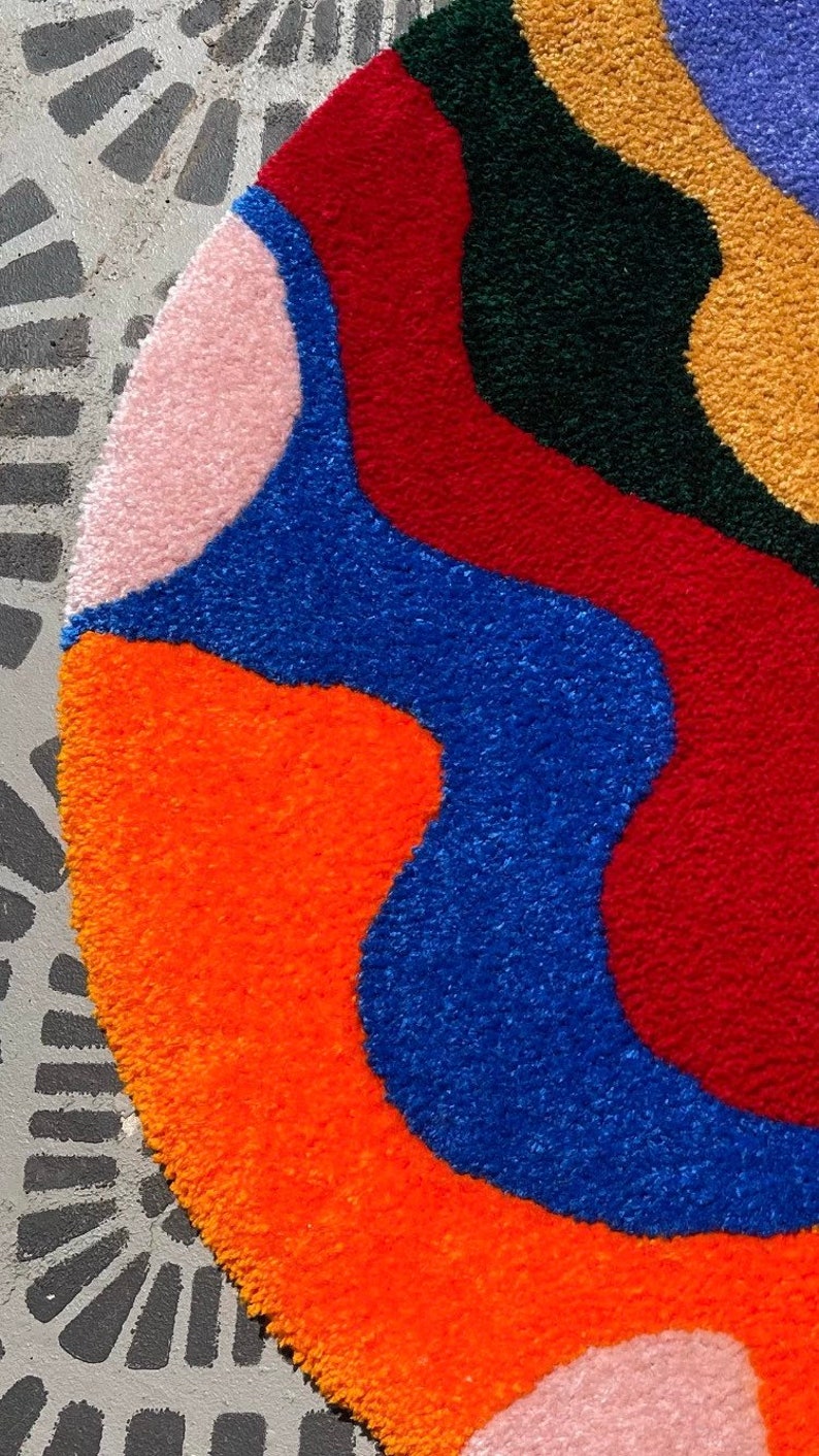 Groovy Psychedelic Round Tufted Rug - Etsy