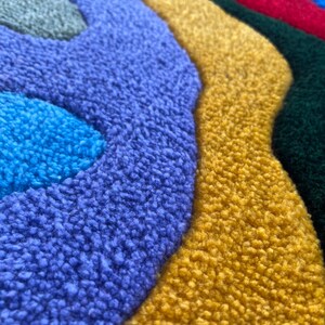 Groovy Psychedelic Round Tufted Rug Handmade Funky 70s Style Hippie ...