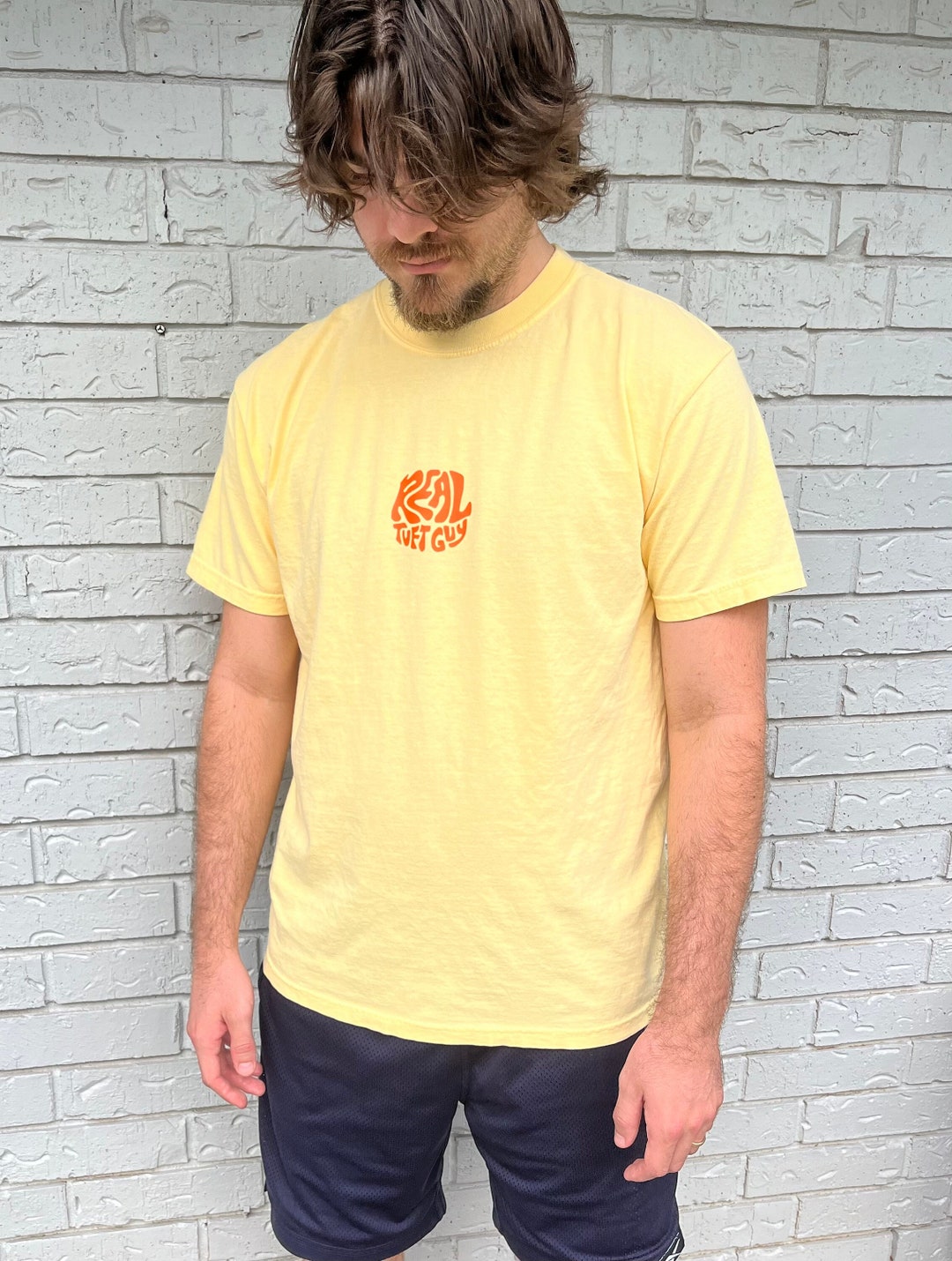 Real Tuft Guy Yellow Heavyweight Cotton T-shirt - Etsy
