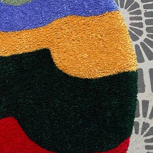 Groovy Psychedelic Round Tufted Rug Handmade Funky 70s Style - Etsy