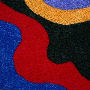 Groovy Psychedelic Round Tufted Rug Handmade Funky 70s Style - Etsy