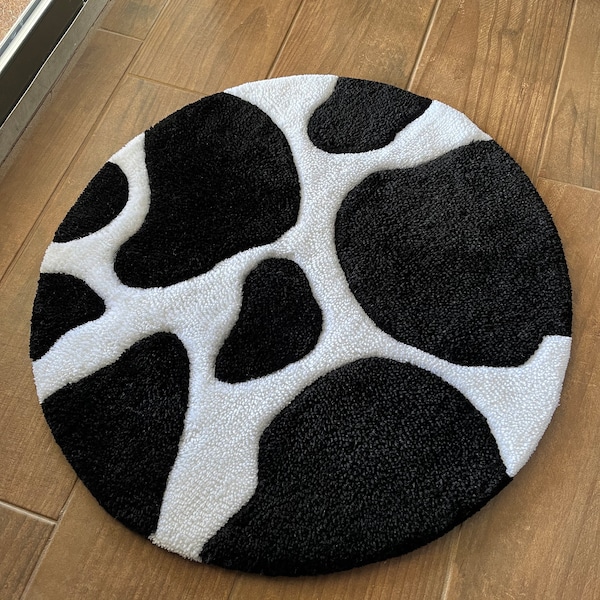Cow Print Rug - Etsy
